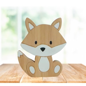 Fox Shelf Decor, Fox Baby Shower, Wooden Fox Decor, Wooden Fox, Nursery ...