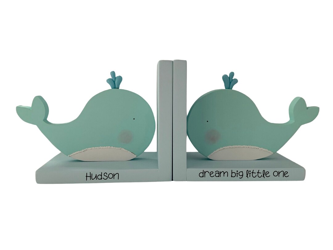 Bookends, Whale Bookends, Nautical Nursery Bookends, Baby Shower Gift ...