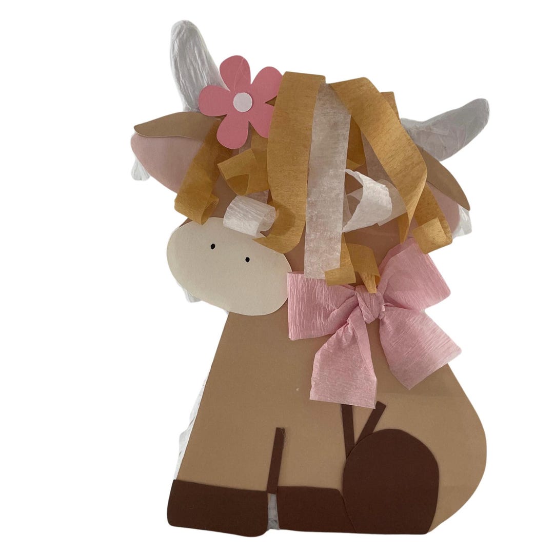 Highland Cow Birthday Pinata: Fluffy Party Decor - Etsy