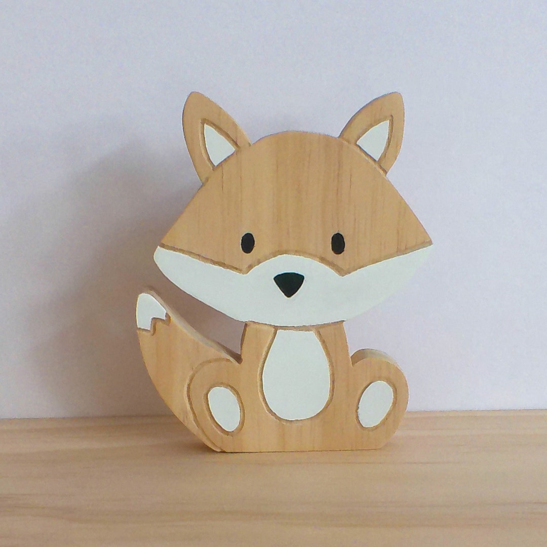 Fox Shelf Decor Fox Baby Shower Wooden Fox Decor Wooden - Etsy