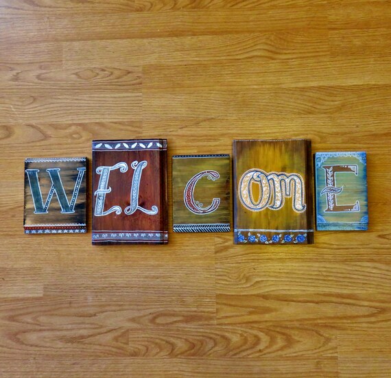 Repurposed Scrap Wood Country Vintage Rustic Style Welcome | Etsy