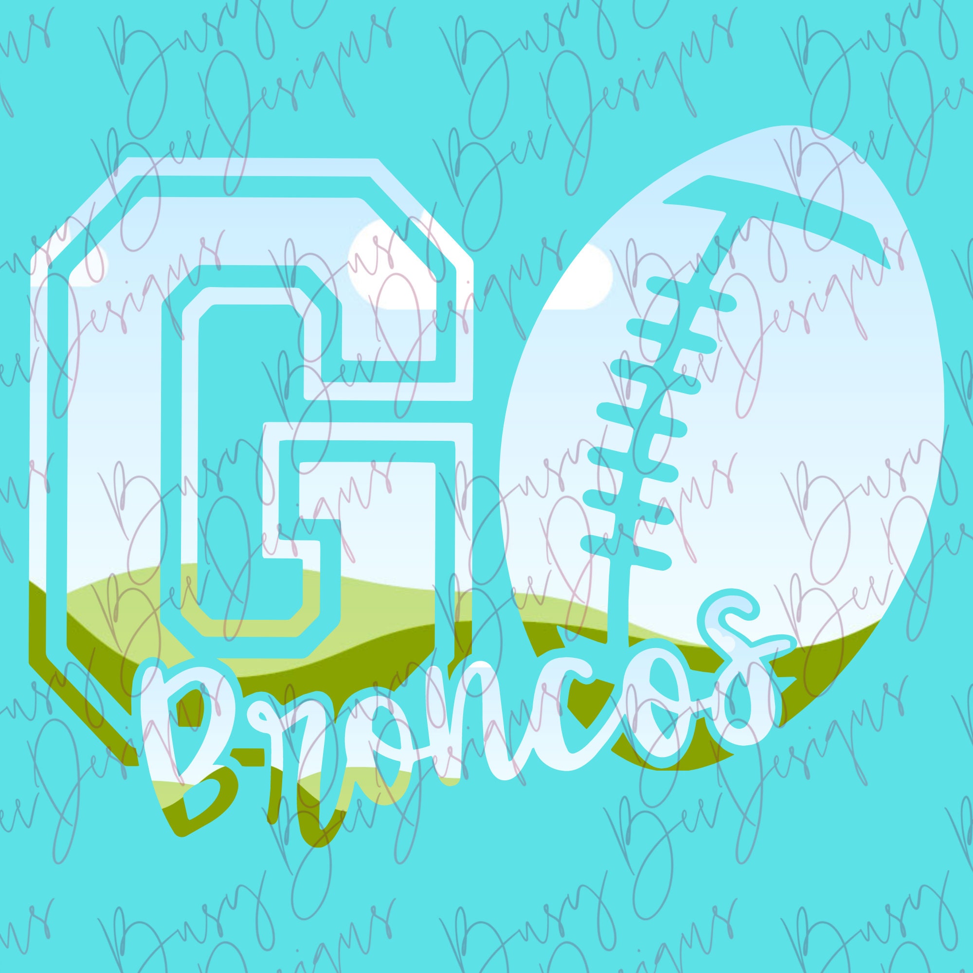Go Broncos Football Canva Frame - Etsy