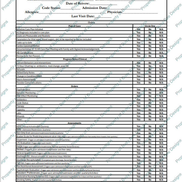 Long Term Care Assessment - Etsy