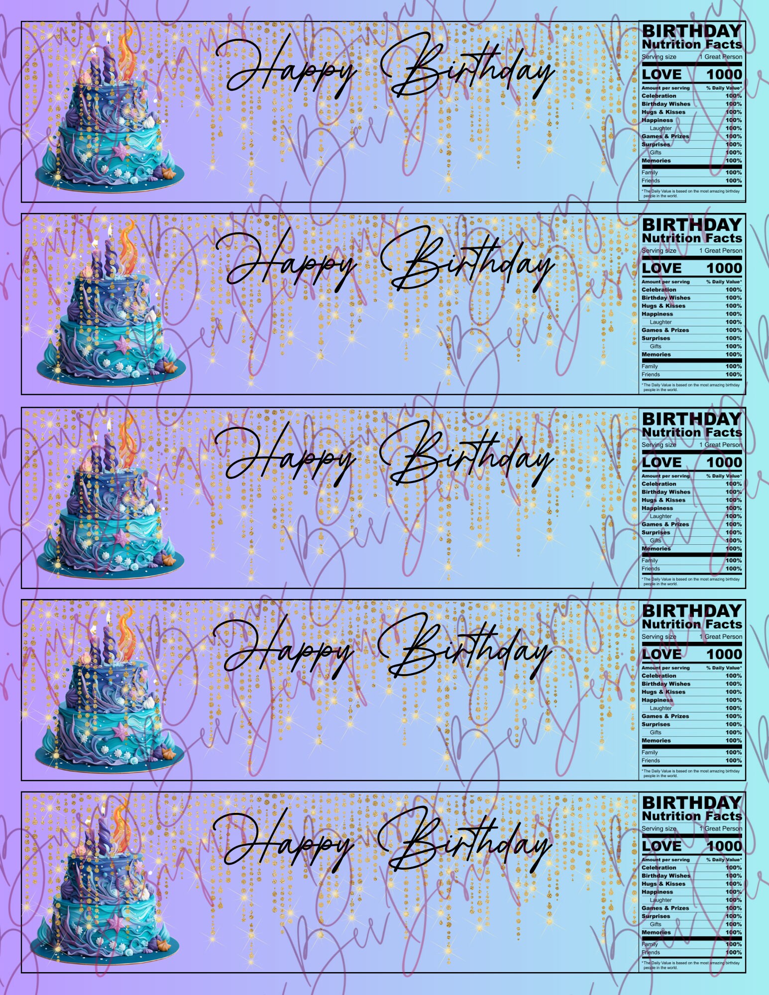 Under the Sea Happy Birthday Water Bottle Wrap - Etsy