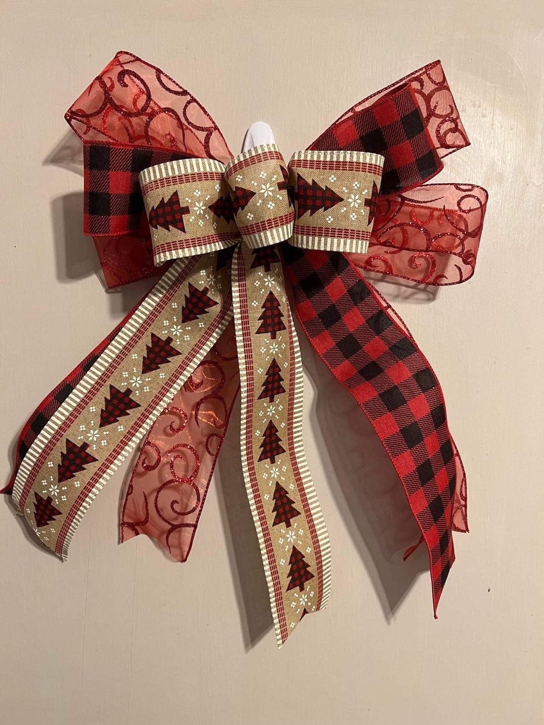 Beautiful Red Christmas Trees Bow - Etsy