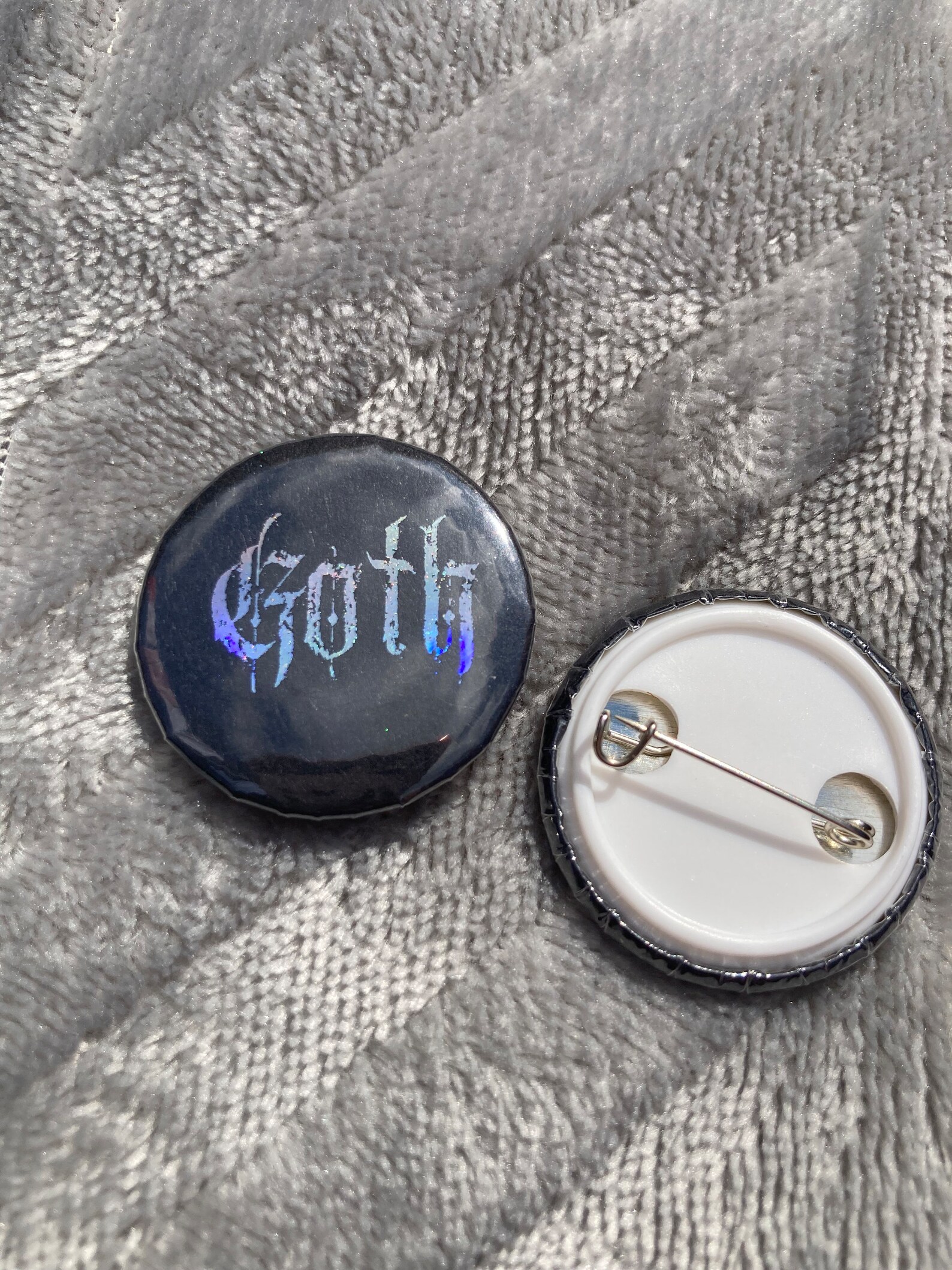 Gothic Button Badge, Black Skull Badge, Creep Badge Pin, Alternative ...