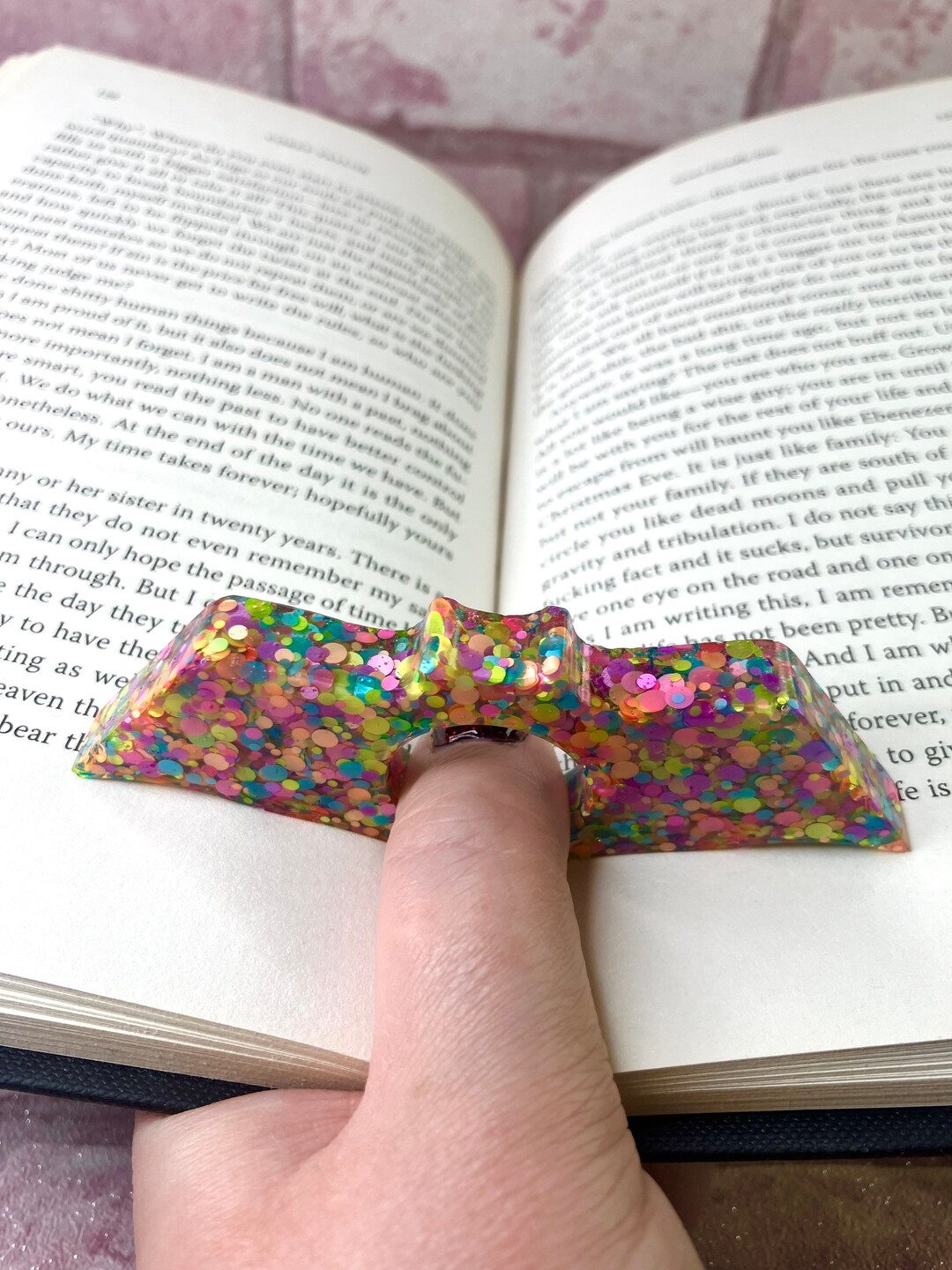 Neon Confetti Pageholder for Books / Thumb Reading Ring Holder ...
