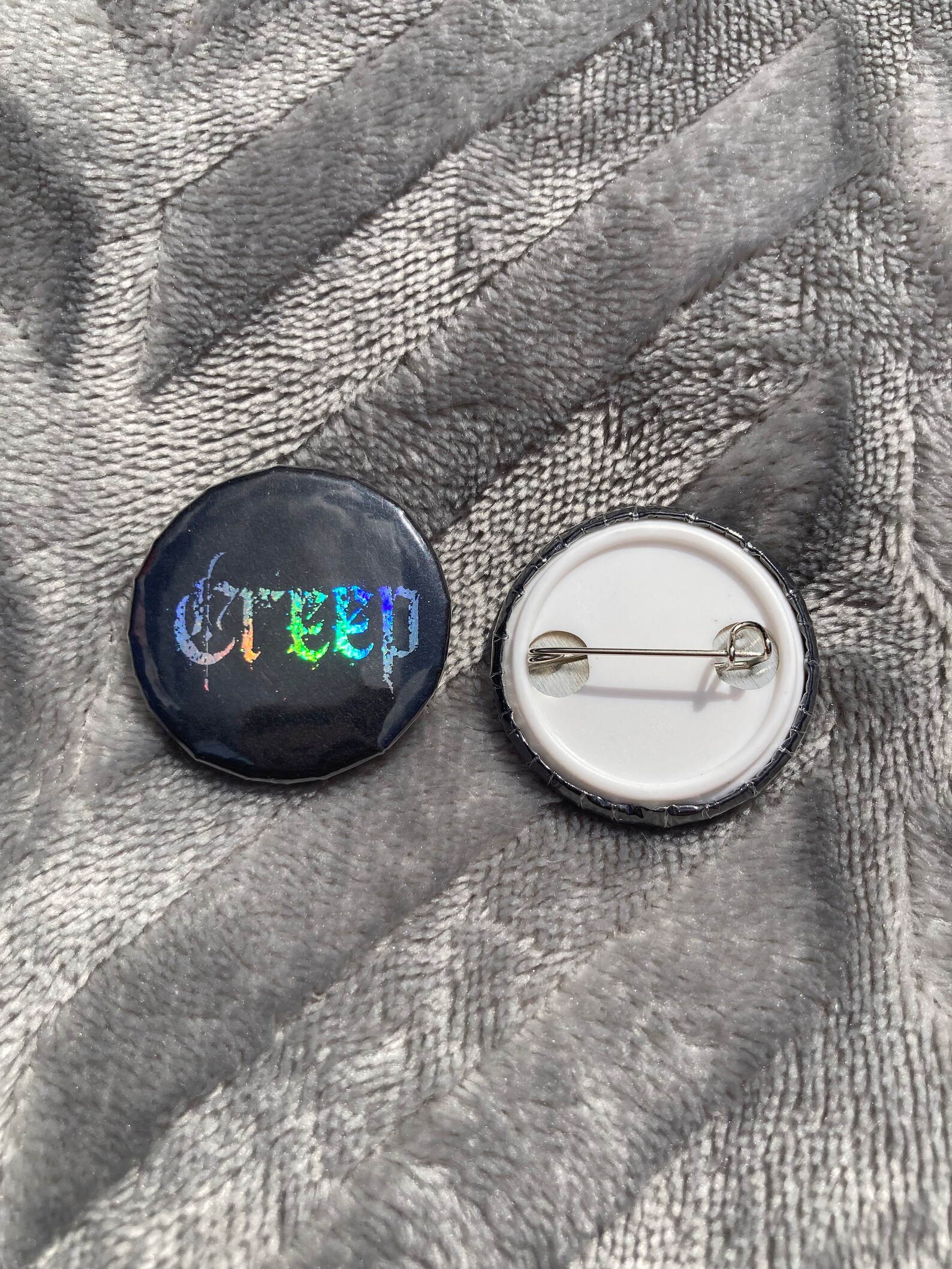 Gothic Button Badge, Black Skull Badge, Creep Badge Pin, Alternative ...