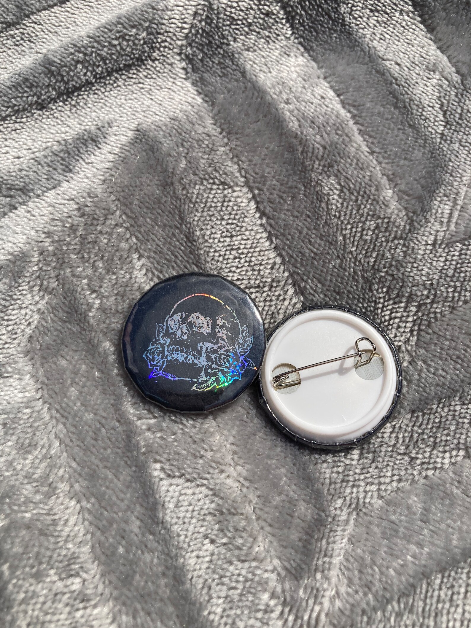 Gothic Button Badge, Black Skull Badge, Creep Badge Pin, Alternative ...