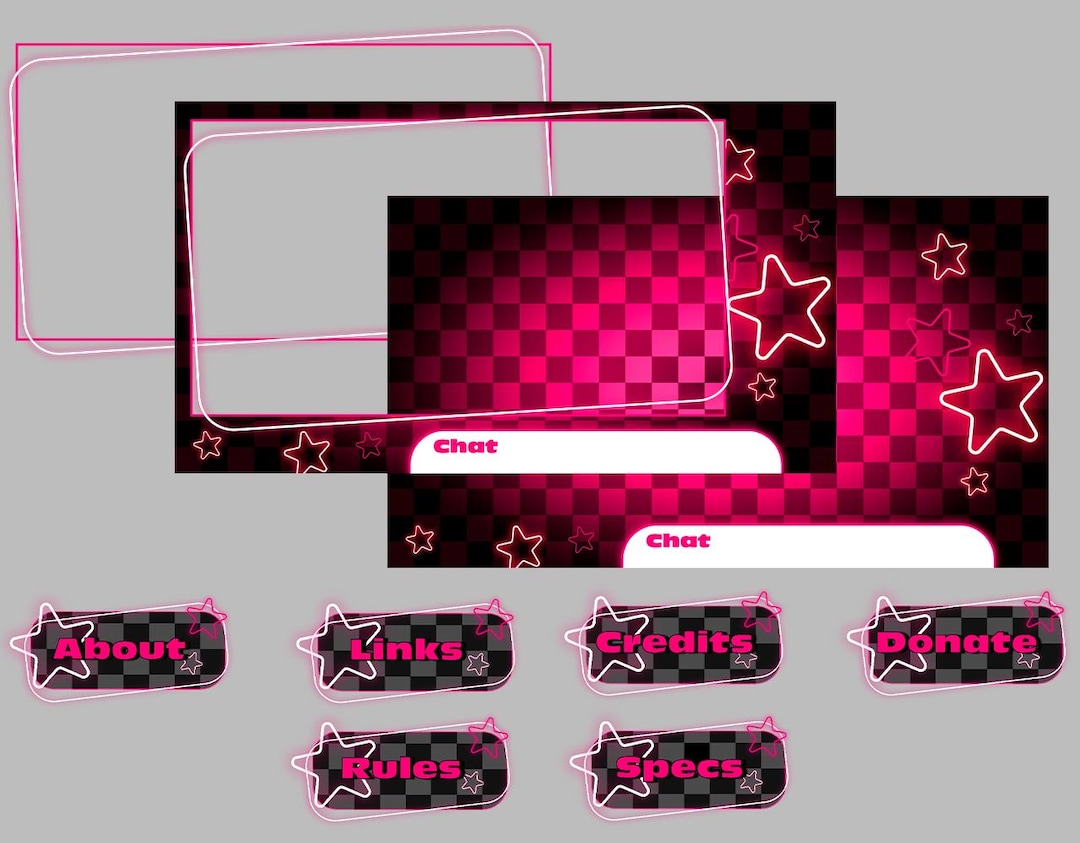 Neon Star Scenecore Emo Stream Overlays and Twitch Panels | About ...