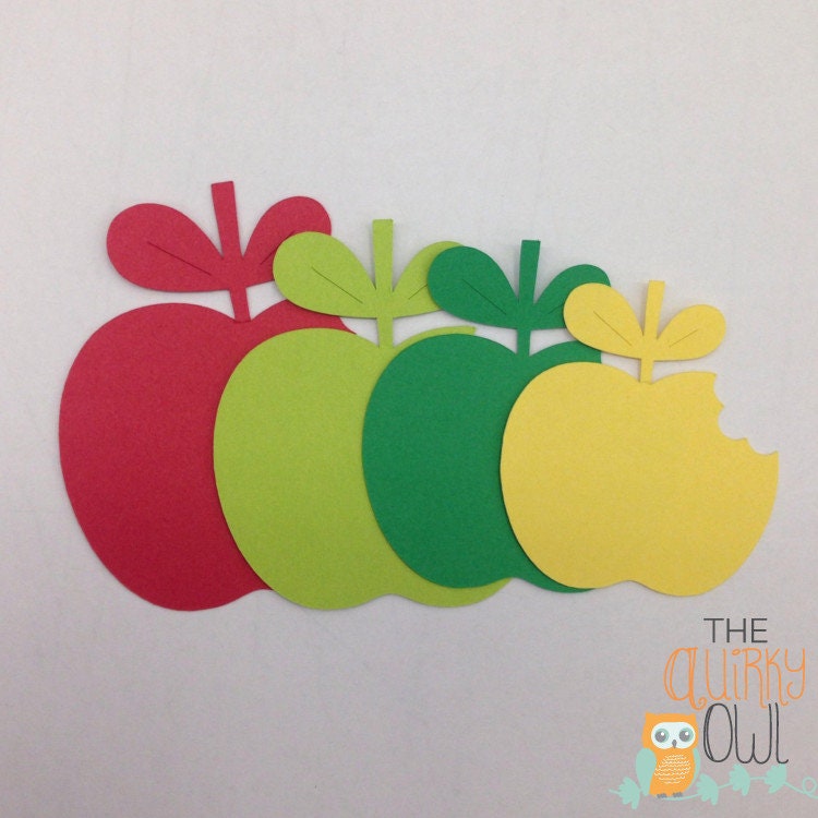 Scrapbooking Die Cuts Green Apple Yellow Apple Apple Shapes 24 Apple ...