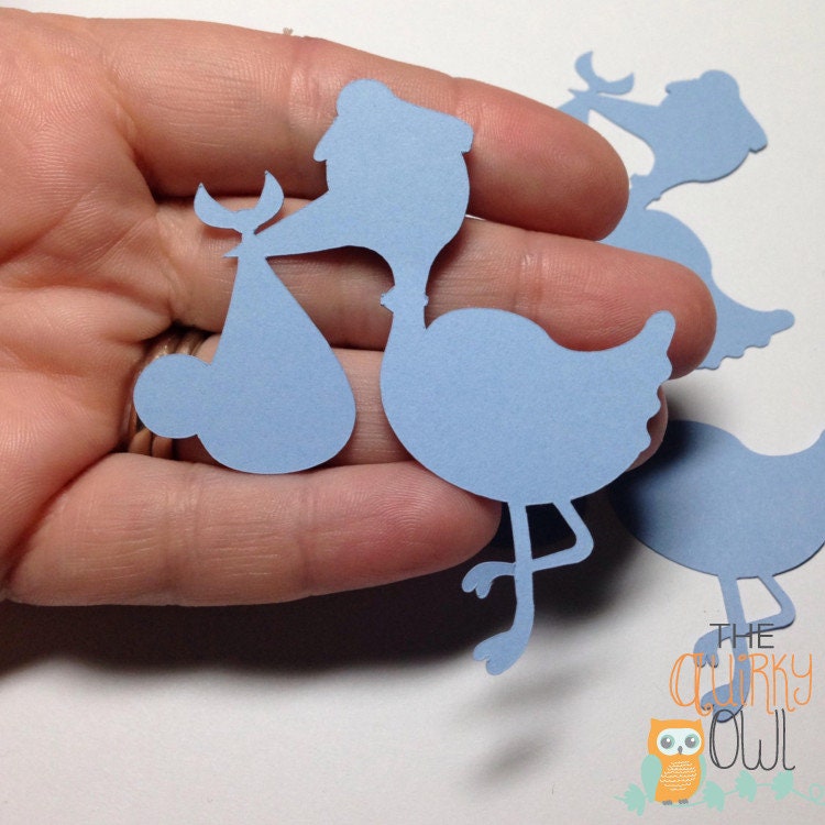 Stork Paper Die Cut Shapes Paper Stork Shapes Blue Storks | Etsy
