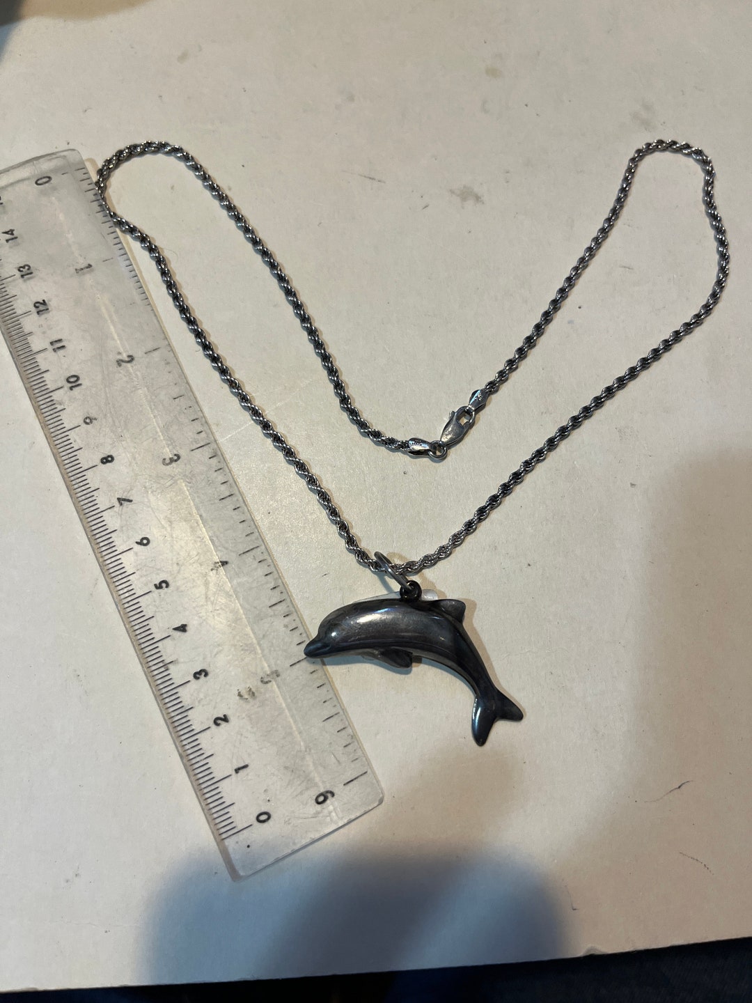 Sterling Silver Dolphin on Silver Chain - Etsy