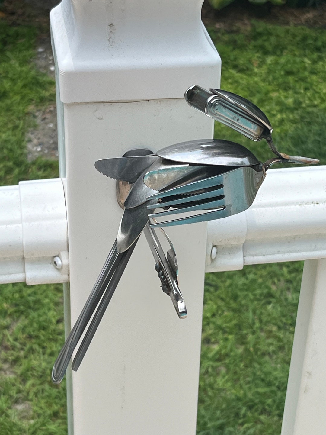 Silverware Bird Sculpture for Porch Post or Wall - Etsy