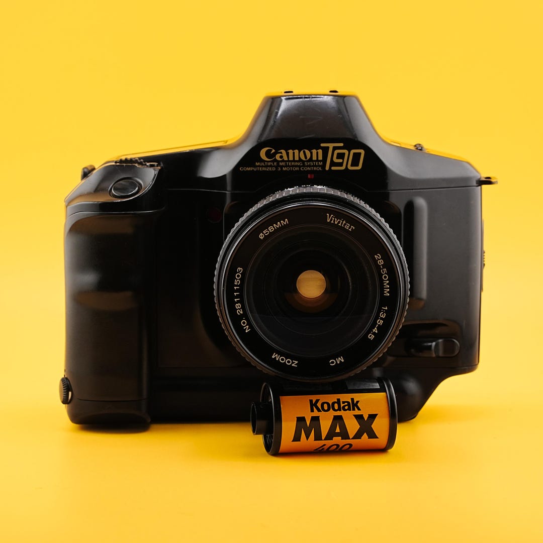 Vintage Canon T90 the Tank 35mm SLR Film Camera With Vivitar 28mm-50mm ...