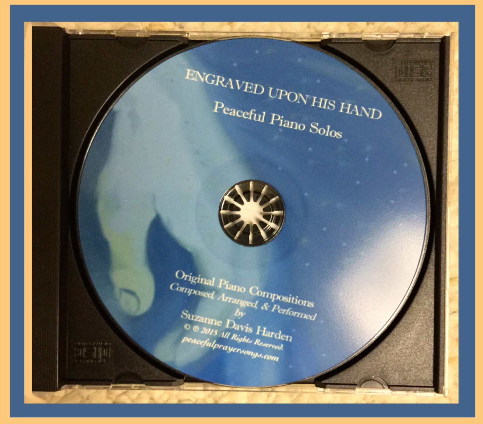 Music Cd-engraved Upon His Hand Peaceful Piano Solos by Suzanne Davis ...