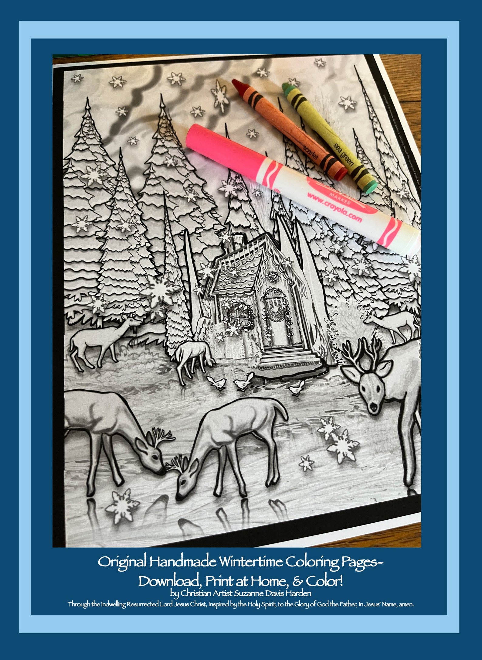 DIGITAL Download-original Handmade Winter Coloring Pages -set 3 ...