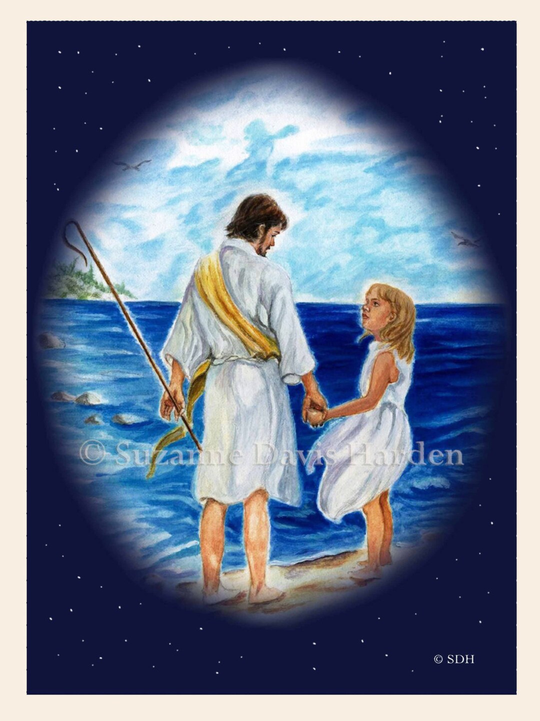 Encouraging Card ~"jesus Gaze" Encouraging Scripture Card Illustrated ...