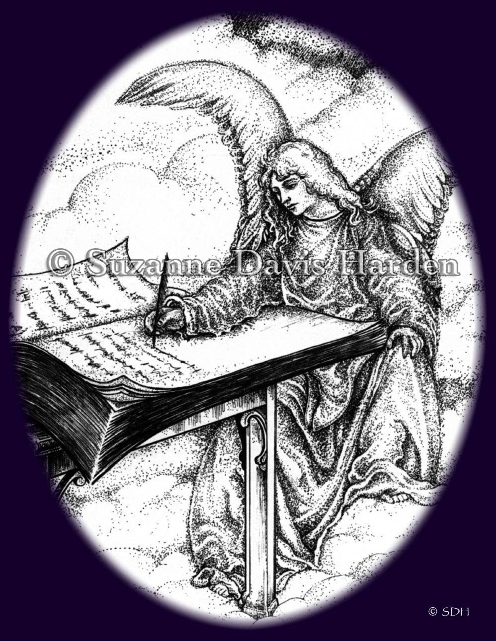 Inspirational Angel Notecards-"angel Writing in the Book of Life ...