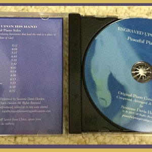 Music Cd-engraved Upon His Hand Peaceful Piano Solos by Suzanne Davis ...