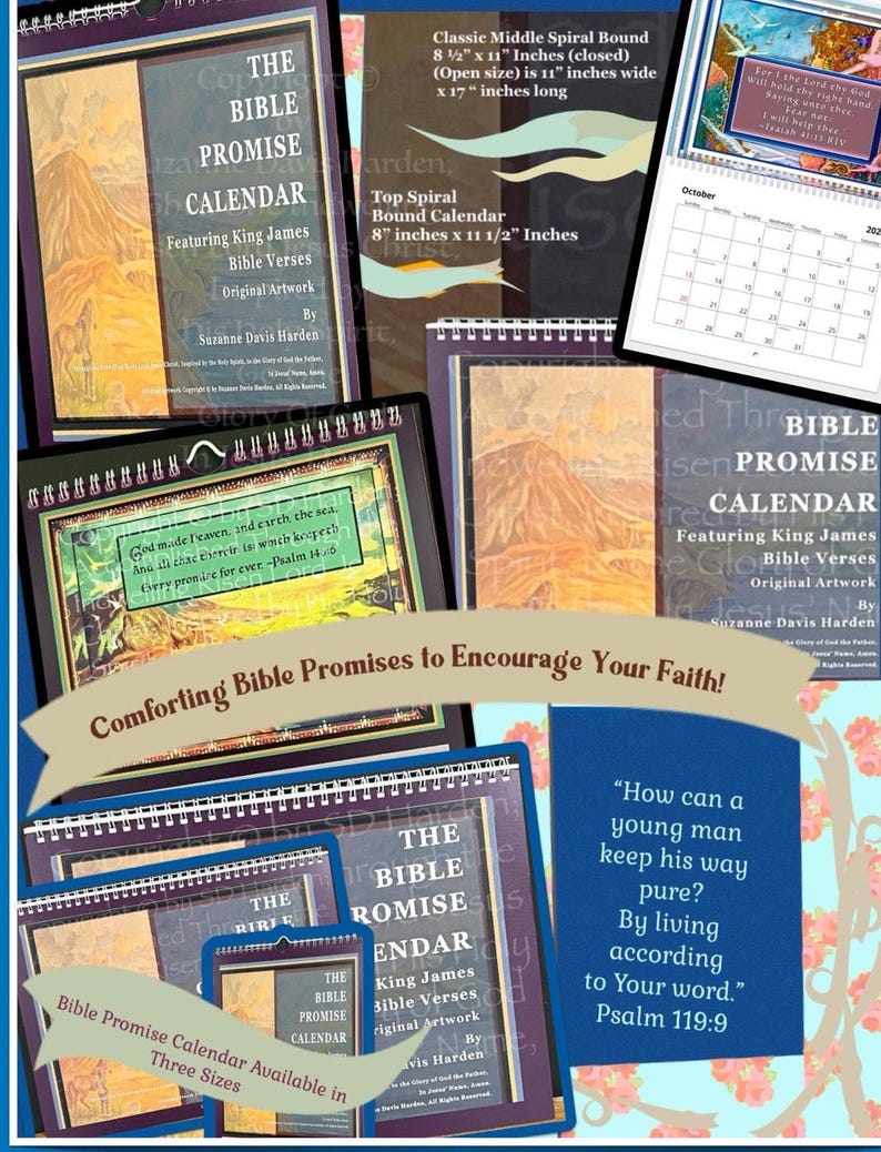 2026 Bible Promise Wall Calendar by Suzanne Davis Harden - Etsy