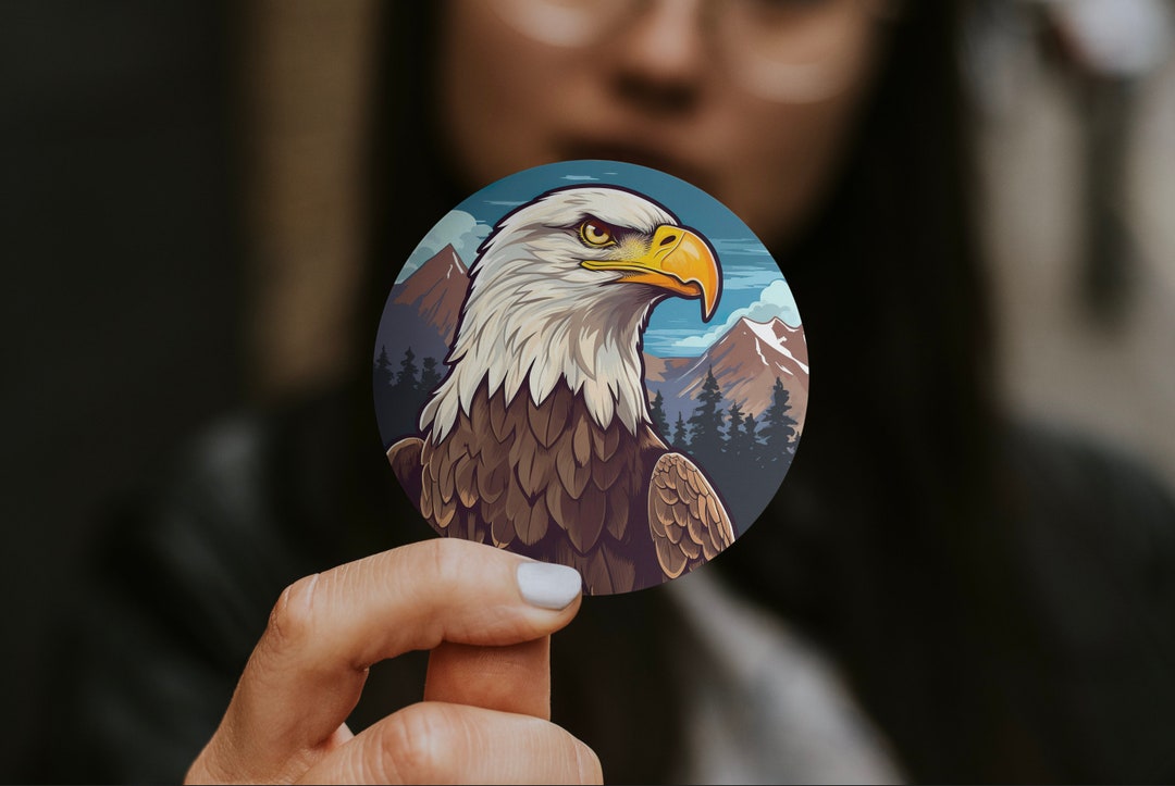 Bald Eagle Die Cut Sticker Vibrant & Detailed Illustration Sticker ...