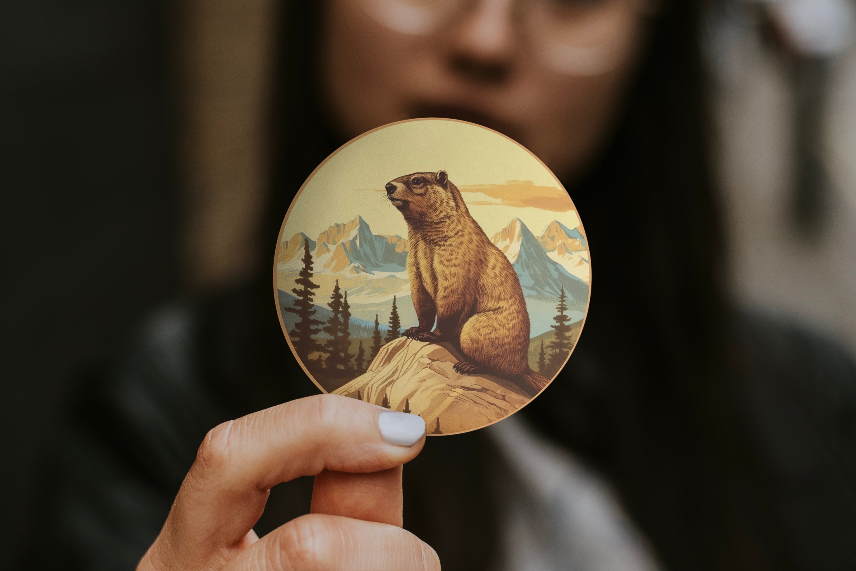 Yellow-bellied Marmot Die Cut Sticker Vibrant & Detailed Illustration ...