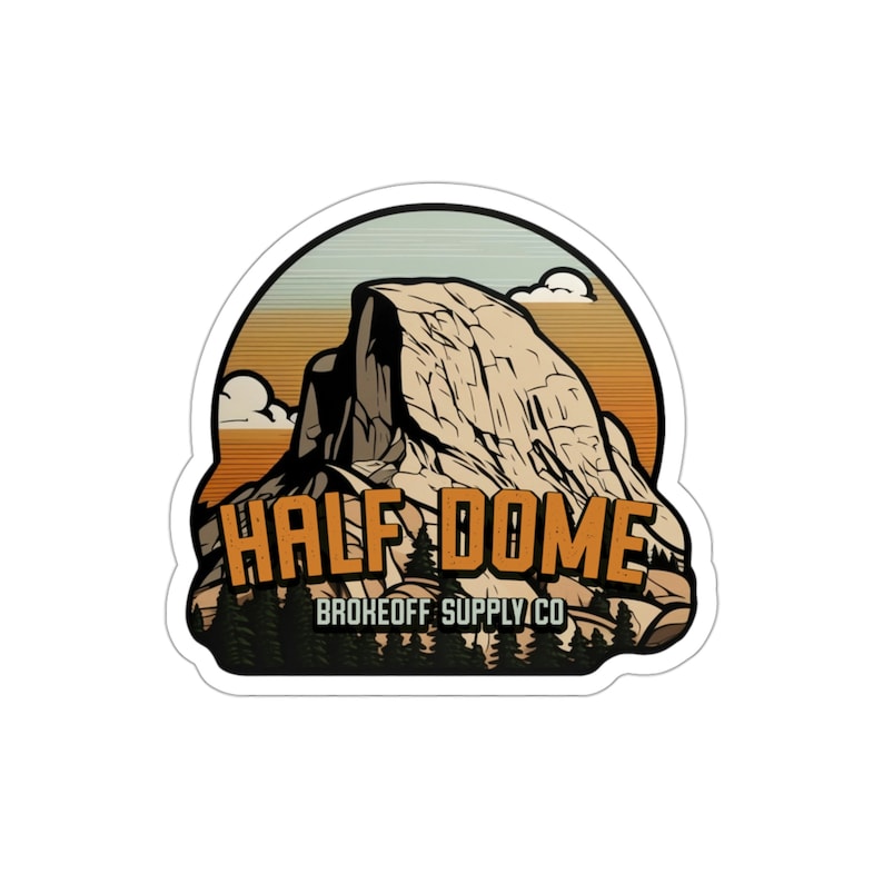 Half Dome Vinyl Sticker - Vibrant and Detailed Illustration for Water ...