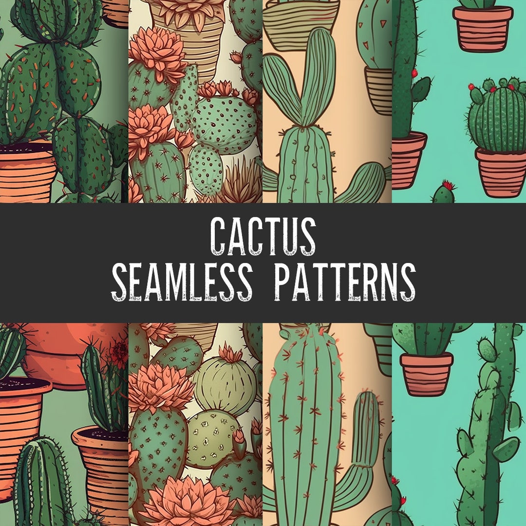 Cactus Digital Paper - SEAMLESS - Plant Backgrounds - 4 Designs ...