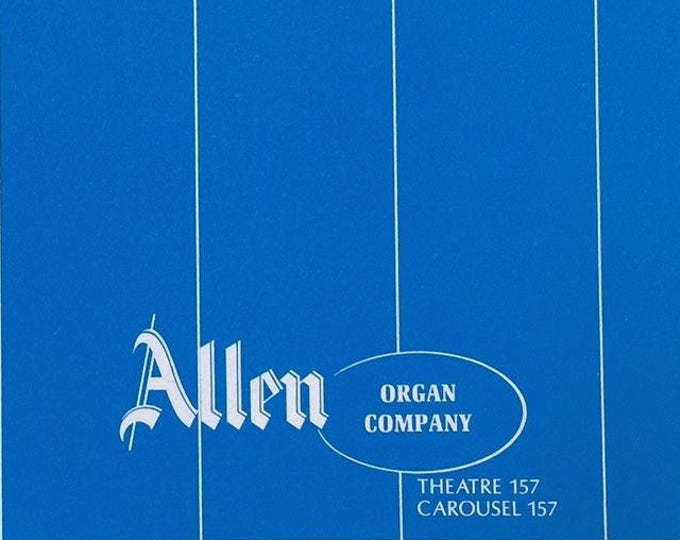 1960's ALLEN ORGANS - Vintage BROCHURE - Theatre & Carousel Vintage ...