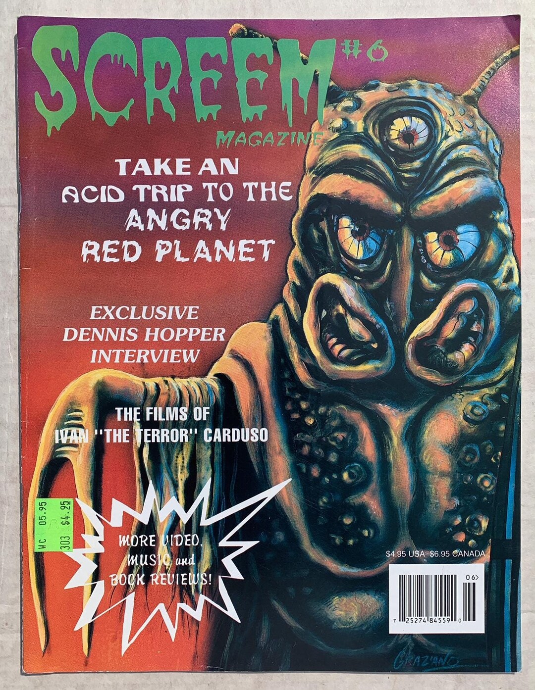 SCREEM 1995 Horror Film Magazine 6 Dennis Hopper Angry Red Planet Ivan ...