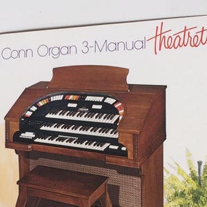 Vintage CONN ORGAN - Theatrette 580 Fold Out BROCHURE Organs Mod ...