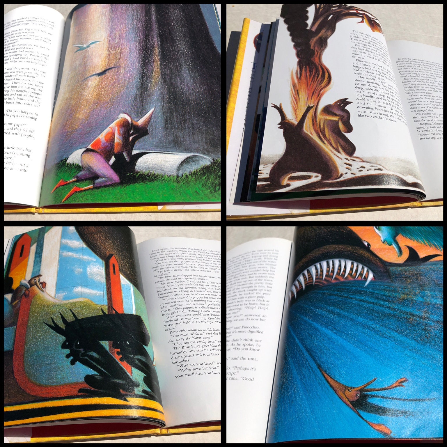 PINOCCHIO Italian Surreal Illustrated Children's Book Carlo Collodi ...