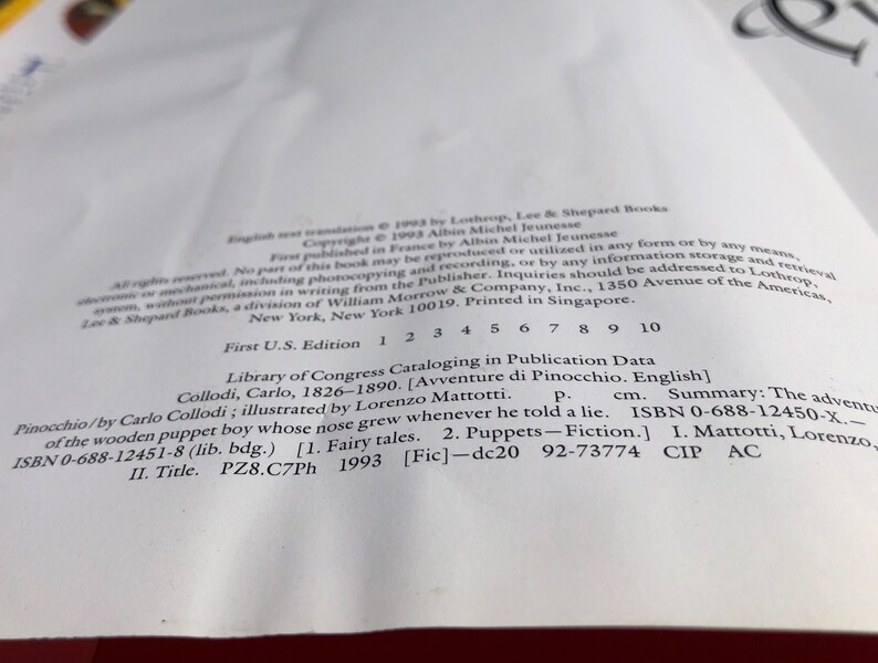 PINOCCHIO Italian Surreal Illustrated Children's Book Carlo Collodi ...