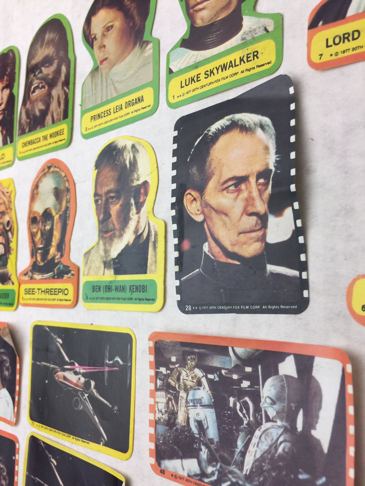 36 Original STAR WARS 1977 Stickers Han Solo Princess Leia Darth Vader ...