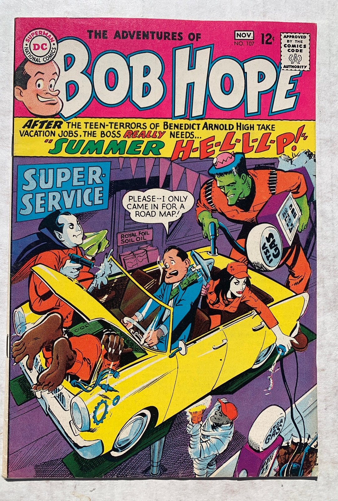BOB HOPE 1967 DC Comic Book Vampires Mummy Werewolf Frankenstein's ...