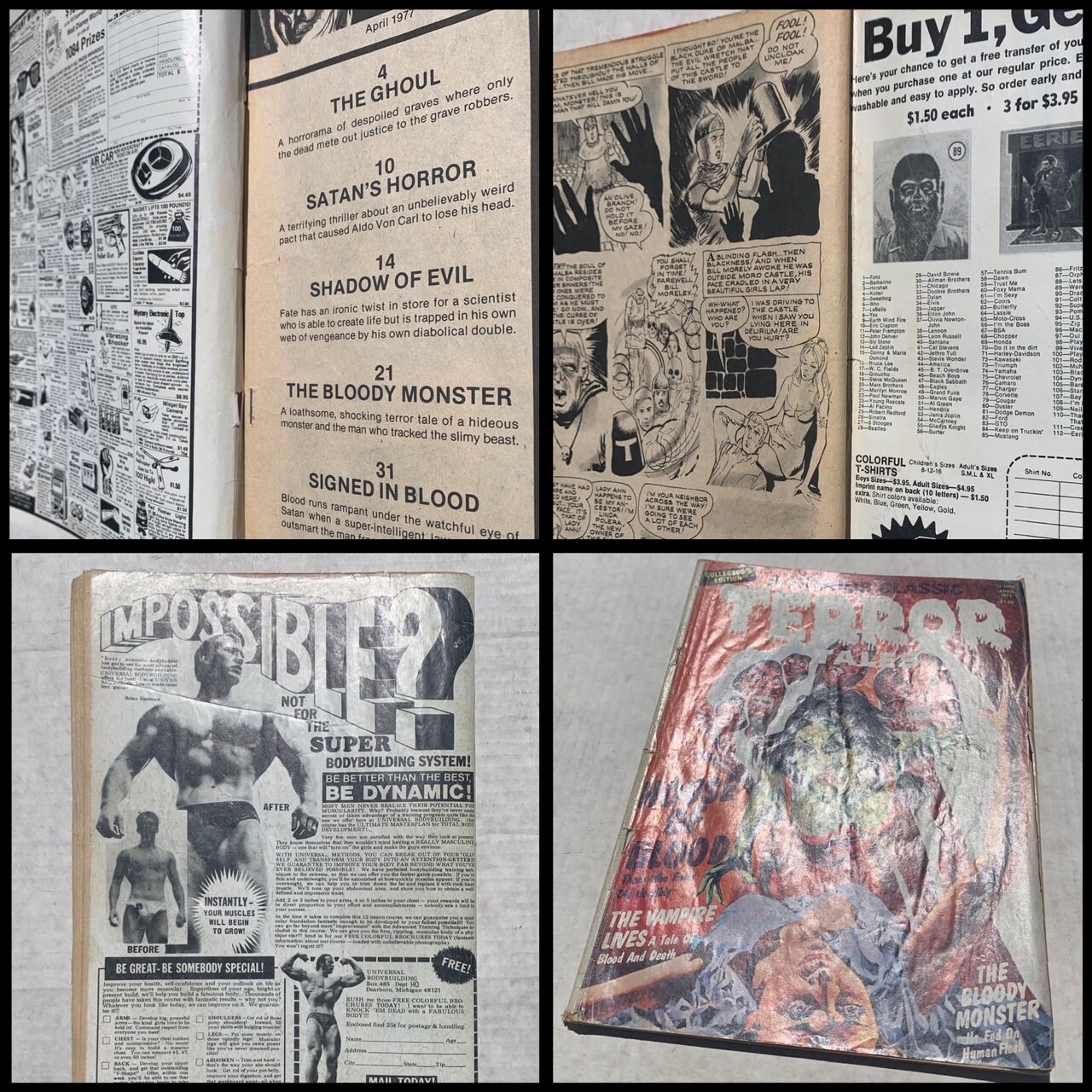 TERROR TALES 1977 Eerie Publications HORROR Comic Book Ghoul Satan ...