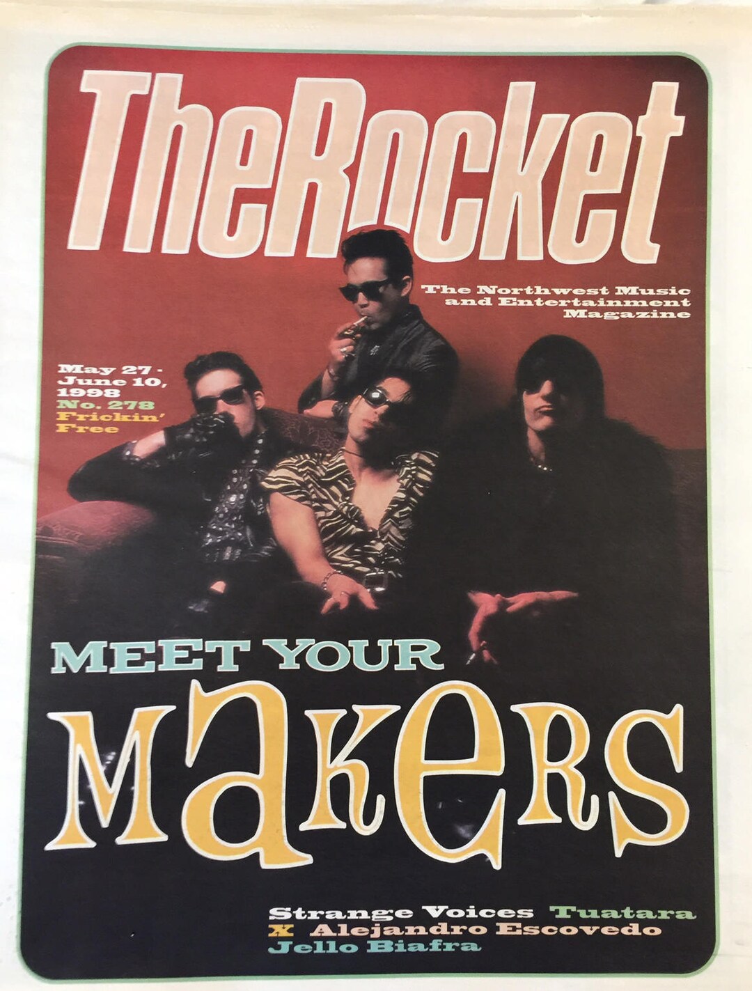 THE ROCKET Seattle 1998 Post Grunge Newspaper the Makers Jello Biafra X ...