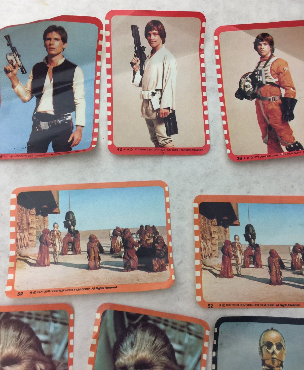 36 Original STAR WARS 1977 Stickers Han Solo Princess Leia Darth Vader ...