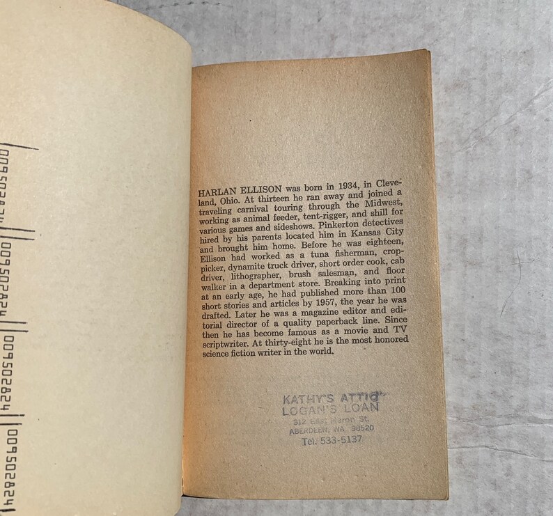 HARLAN ELLISON Over the Edge 1970 PAPERBACK Science Fiction Fantasy ...