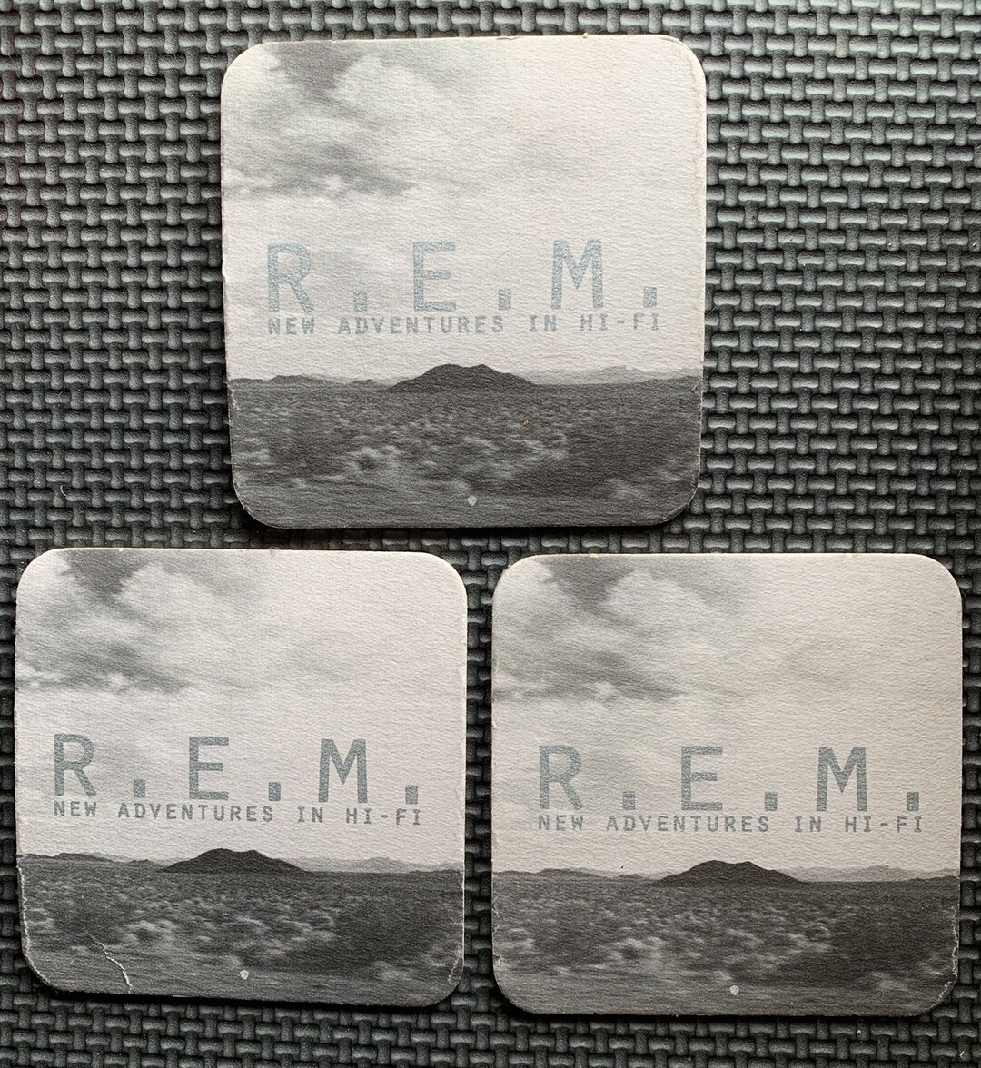 REM Set of 3 - 1996 Promotional BAR COASTERS for New Adventures in Hi ...