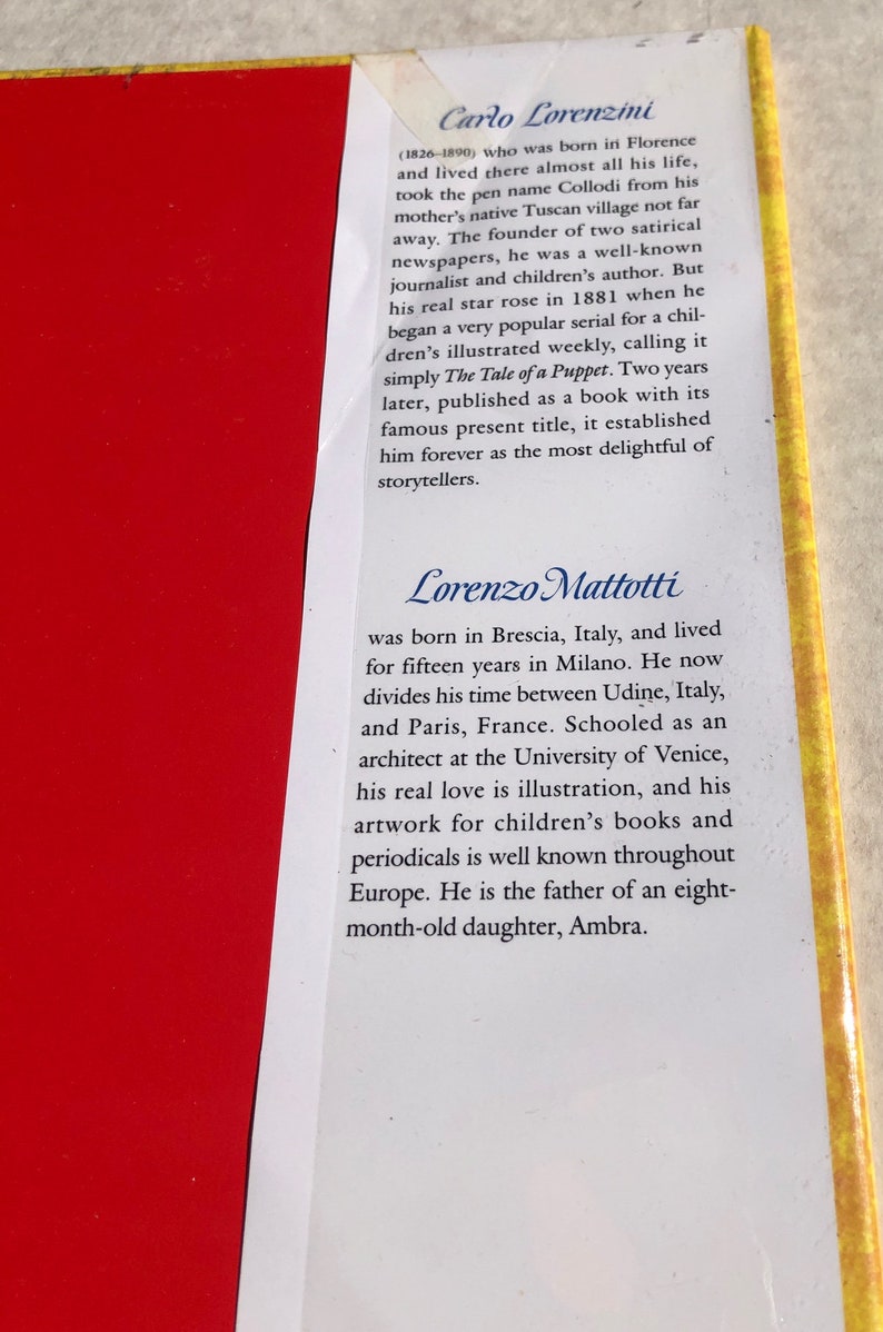 PINOCCHIO Italian Surreal Illustrated Children's Book Carlo Collodi ...