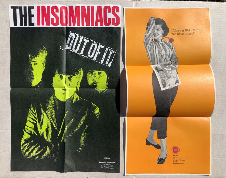 The INSOMNIACS - Lot of Two - Estrus Records POSTERS - Mod Pop Garage ...