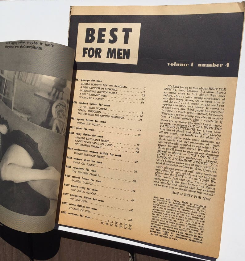 Best For Men 1962 Vintage Mens Girlie Pinup Magazine Vol Etsy