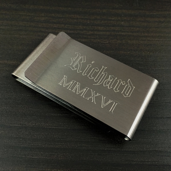 Engraved Money Clip Card Holder - Etsy