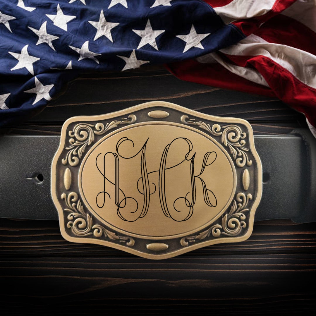 Personalized Belt Buckle, Engraved Gold Color Belt Accessory ...