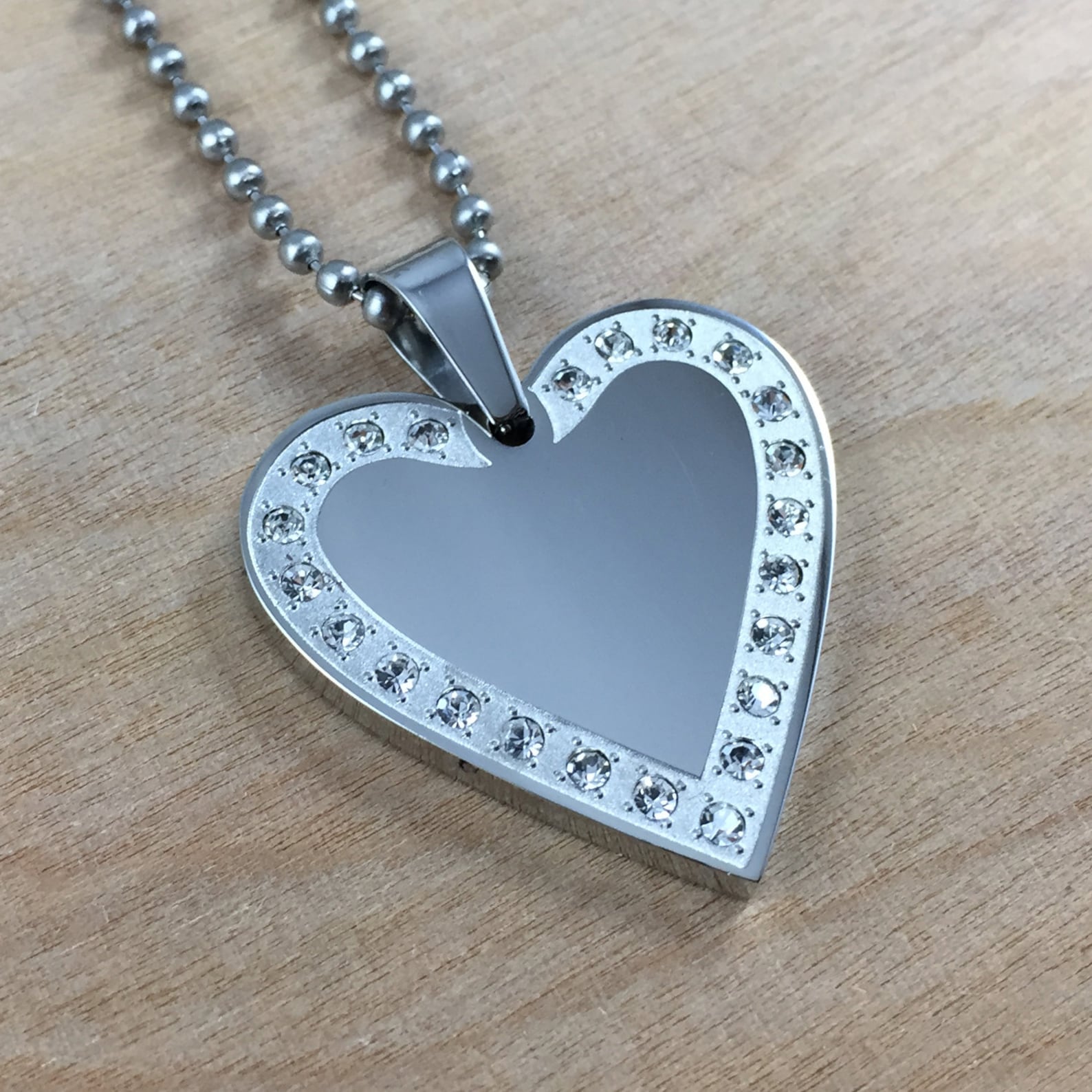 Engraved Necklace Custom Heart Pendant Monogrammed Ladies | Etsy