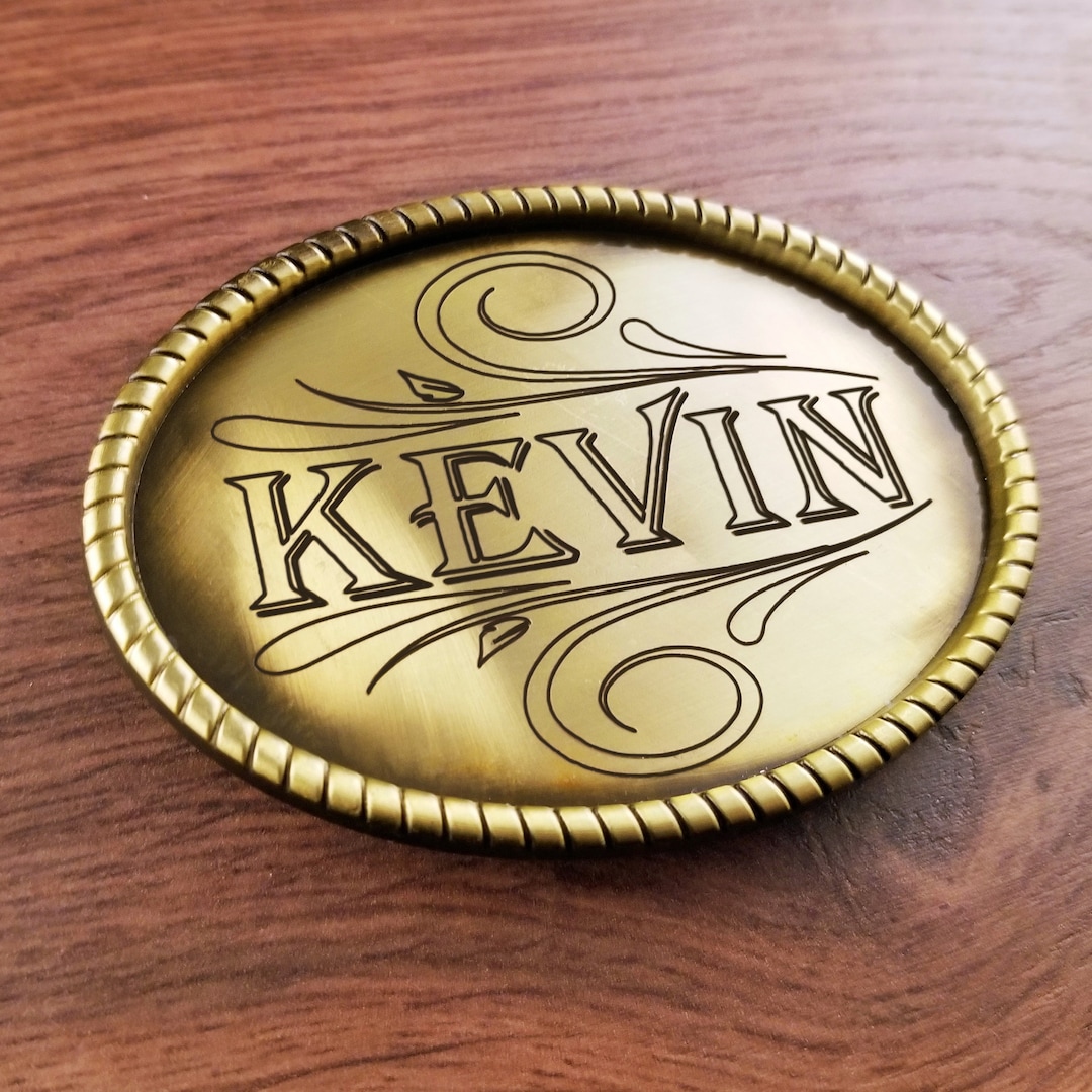 Engraved Belt Buckle, Personalized Antique Bronze Color Belt Buckle ...