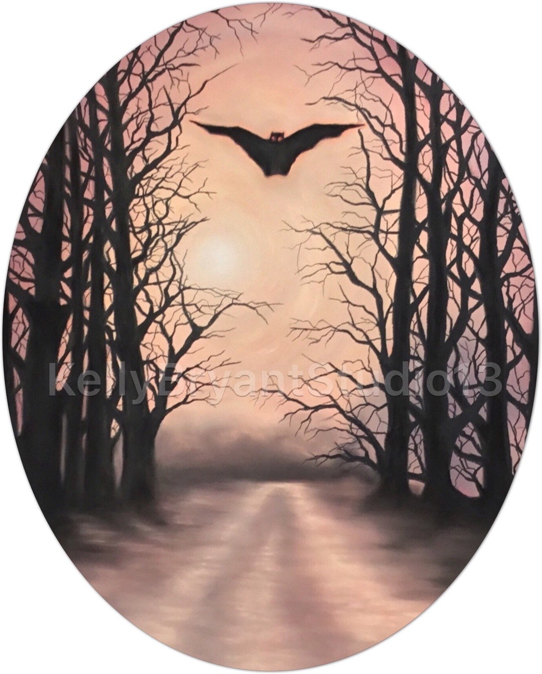 Flying Mothman, Giclee Print From My Original Pastel Painting - Etsy