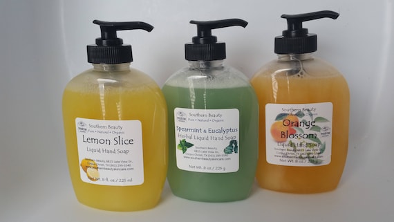 All Natural Liquid Hand Soap Moisturizing Soap Lemon Slice | Etsy